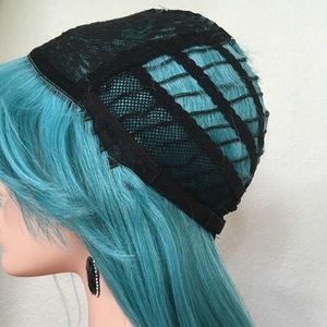 Other | Turquoise Wig Bob Wig With Bangs 16 Inch Long | Poshmark